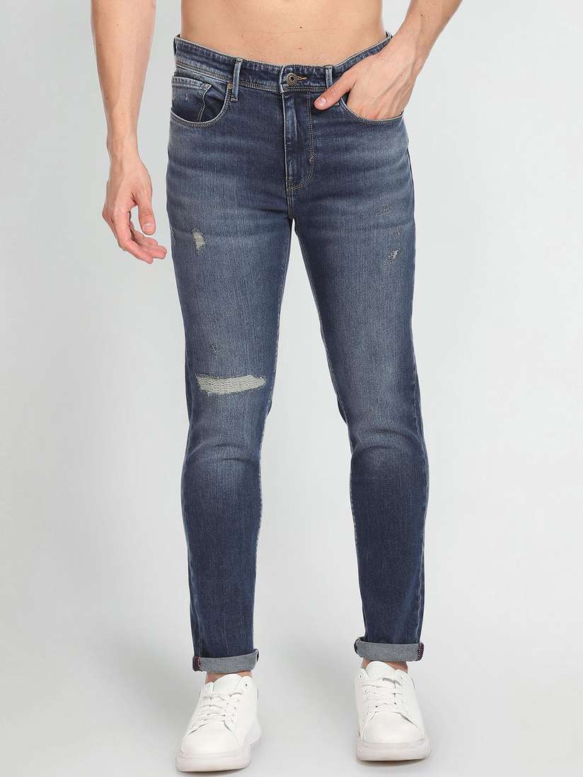 Flying Machine Slim Straight Distressed Jeans Buy Flying Machine ...
