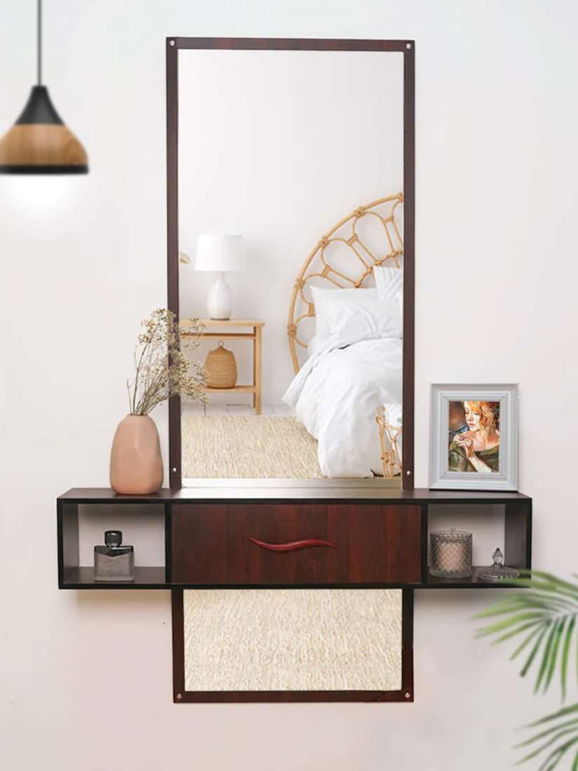 Buy WALLMANTRA Modern Classic Brown Premium Wooden Dressing Mirror Mirrors for Unisex 23250172 Myntra