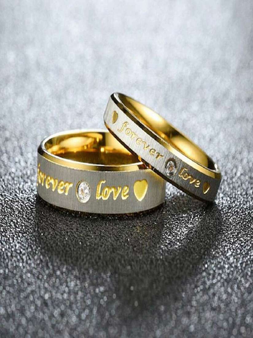 Buy UNIVERSITY TRENDZ Set Of 2 Silver Plated Forever Love Couple Finger Ring Ring for Unisex 23415748 Myntra