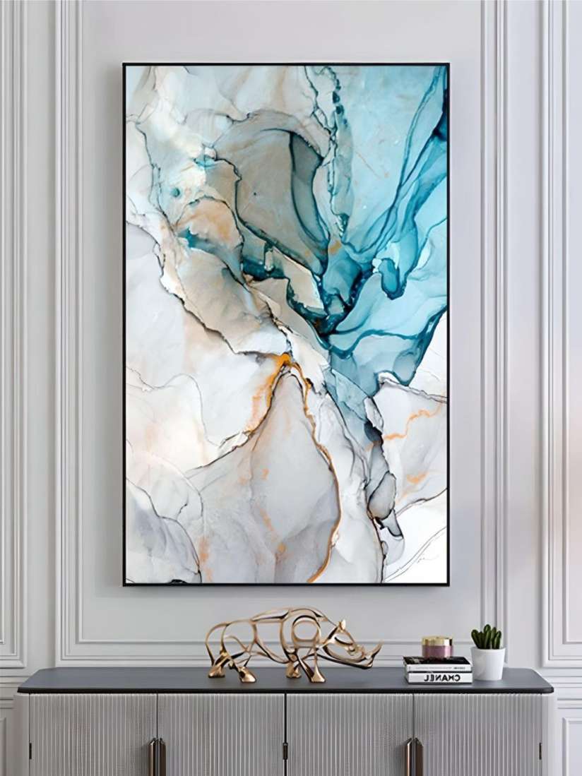 Buy THE HANDMADE FLAIR Blue Grey Abstract Marble Painting Wall Art Wall Art for Unisex 23804402 Myntra