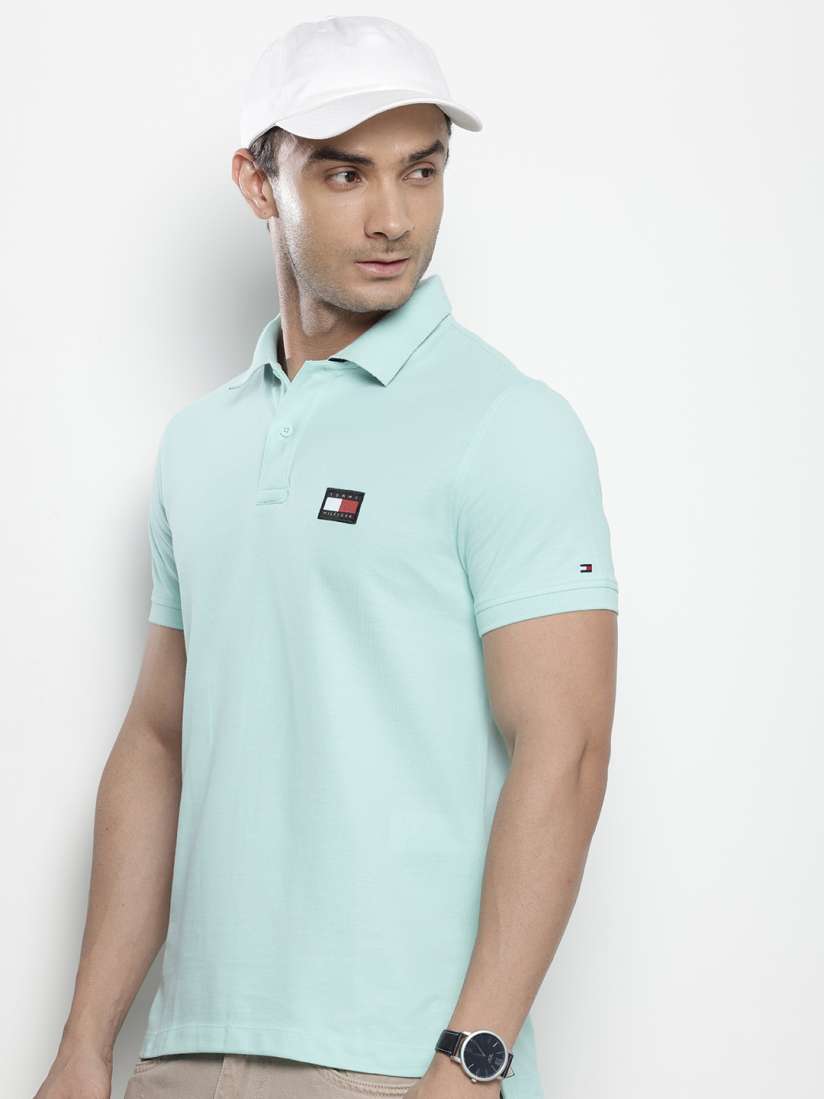 Buy Tommy Hilfiger Brand Logo Embroidered Detailed Polo Collar Pure Cotton Slim Fit T shirt Tshirts for Men 23962678 Myntra
