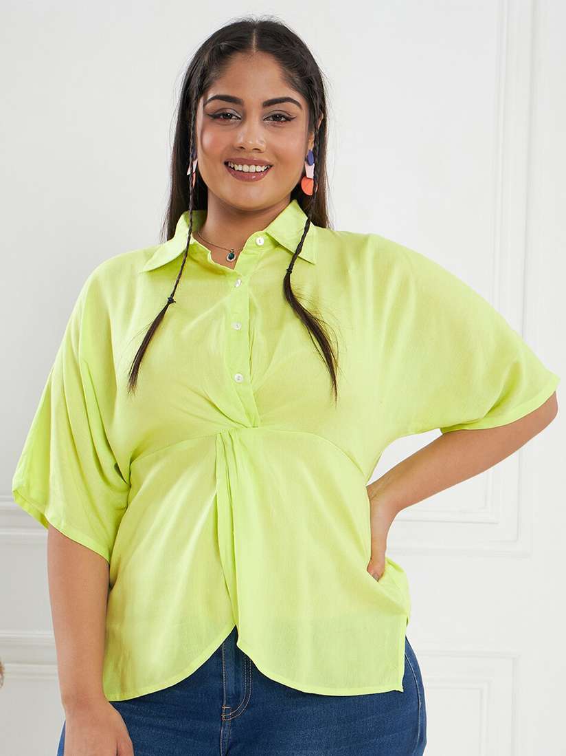 Lime Green Tops Plus Size