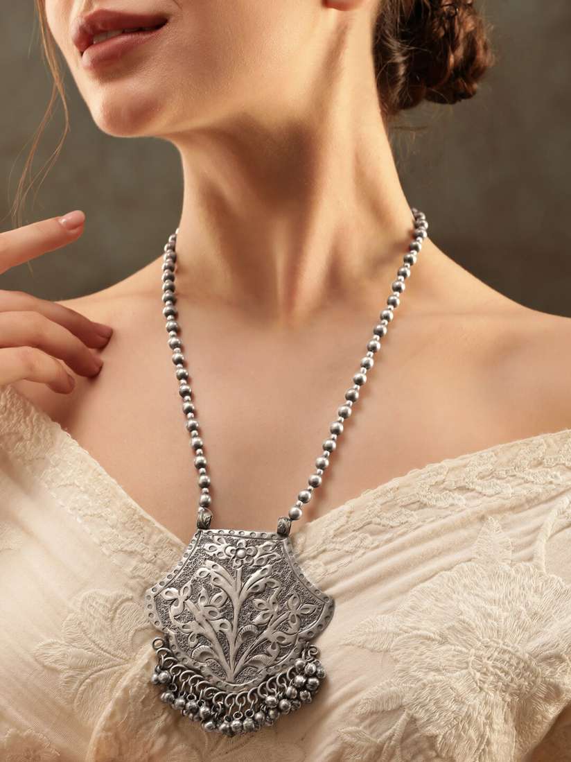 Myntra oxidised necklace store