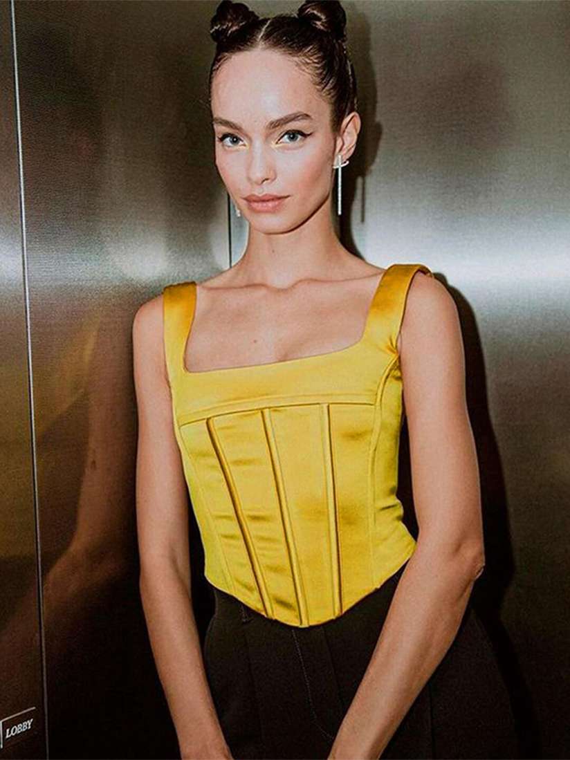 Yellow Corset Tops