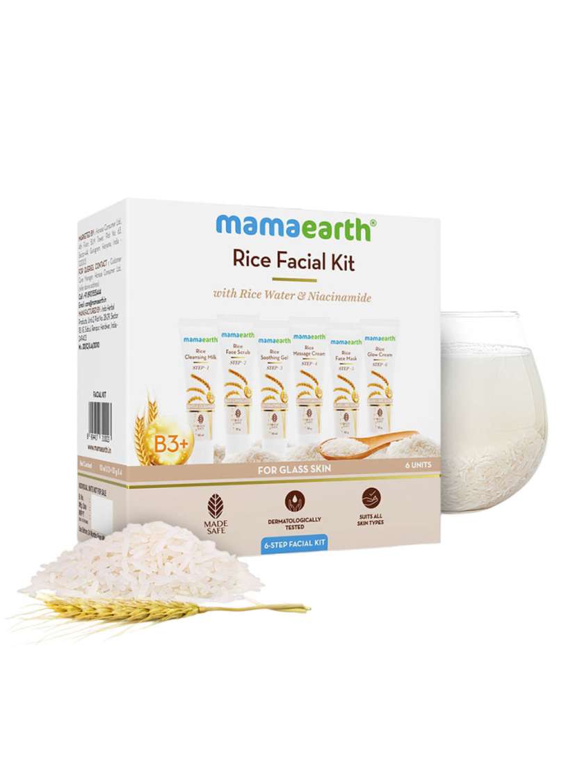 Buy Mamaearth Rice 6 Step Facial Kit With Rice Water Niacinamide For Glass Skin 60g Facial Kit for Unisex 25283100 Myntra