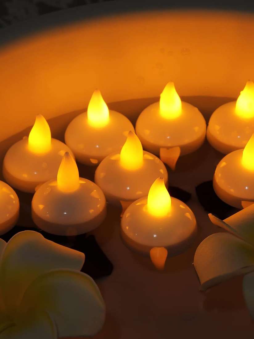 Floating Led Tea Light Candles 12 Flameless Floating LED Tealight