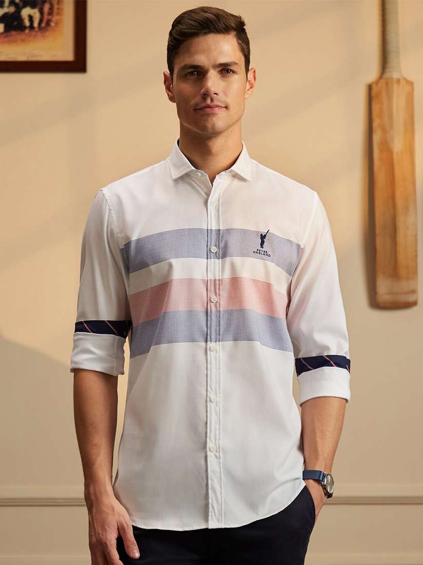 Peter England T Shirts Logo Peter England Non Iron Plain Shirt Large