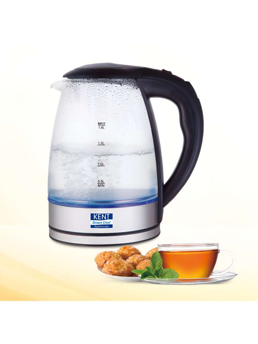 Buy Kent Transparent Black Glass Electric Kettle 1.8L Electric Kettle for Unisex 26330888 Myntra