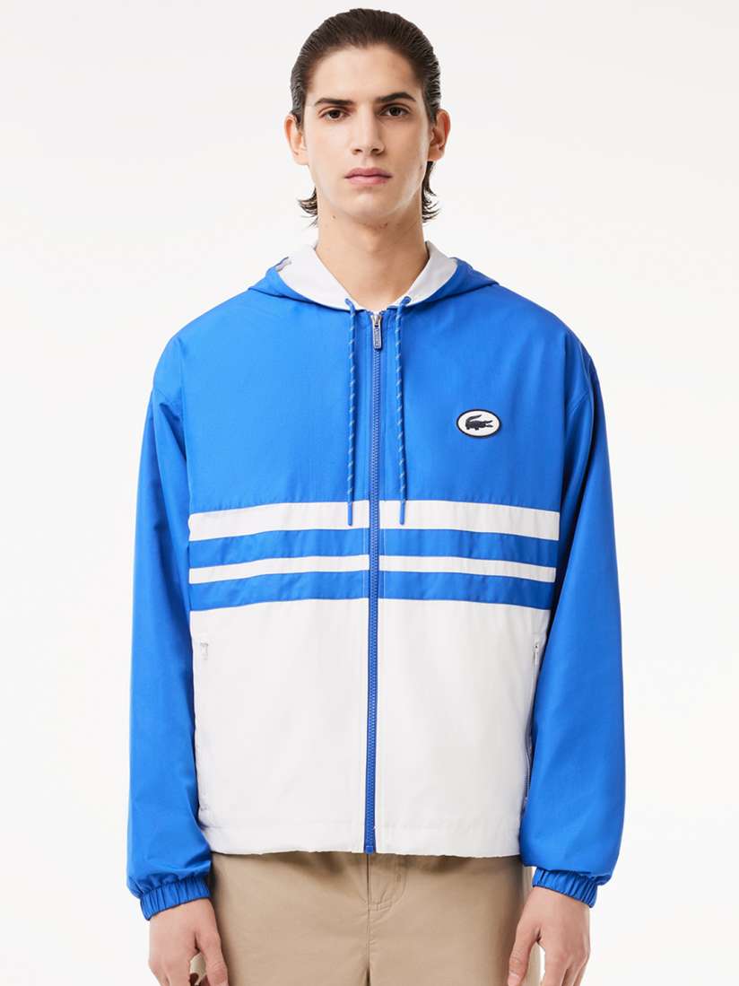 Lacoste blue and white jacket store