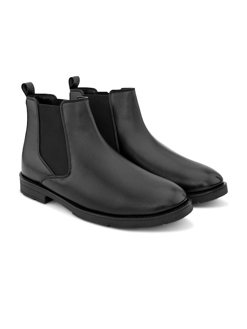Buy The Roadster Lifestyle Co. Men Black Mid Top Slip On Chelsea Boots Boots for Men 27866276 Myntra
