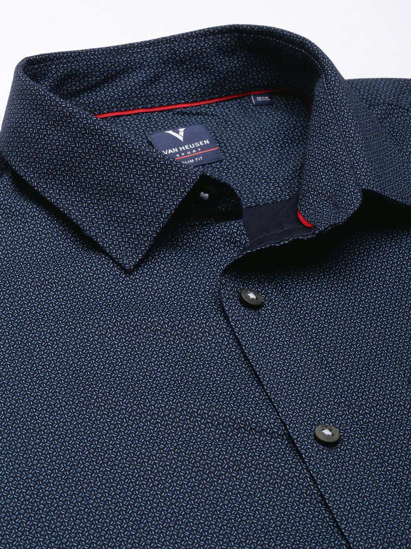 Van Heusen Sport Logo 100% Cotton Men Van Heusen Blue Shirt At ₹ 950