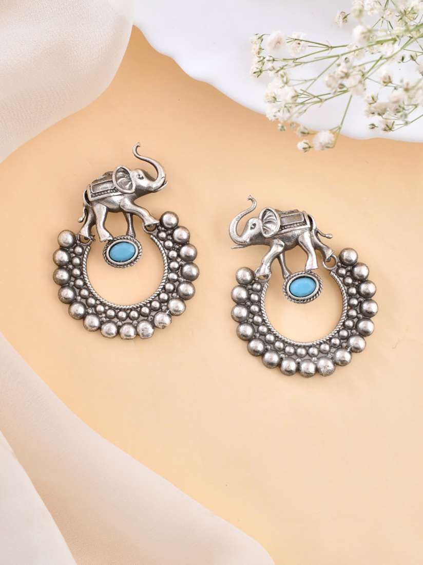 Myntra oxidised earrings store