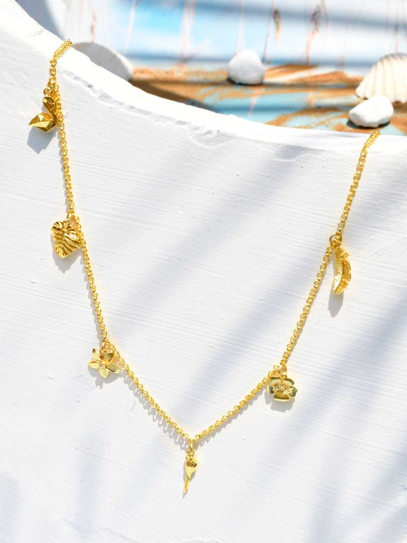 Buy Voylla Gold Plated Tropical Multi Charm Necklace Necklace and Chains for Women 29122014 Myntra