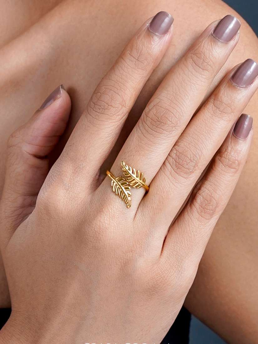Buy SWASHAA Gold Plated Leaf Design Finger Ring Ring for Women 29424062 Myntra