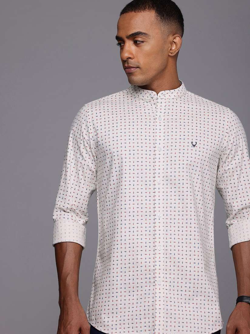 Allen Solly Shirt Logo Buy Allen Solly White Slim Fit Printed Shirt