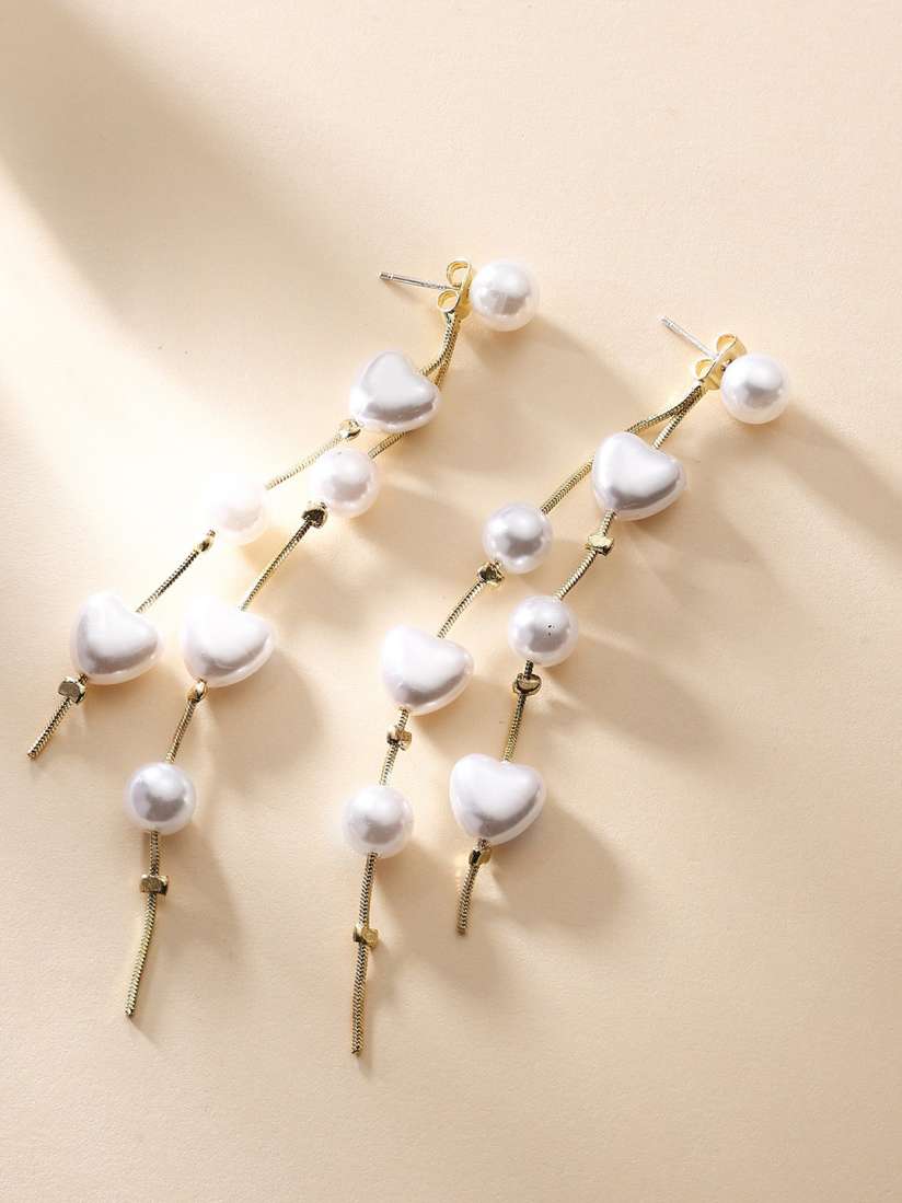 Buy PRITA Gold Plated Pearl Beaded Contemporary Drop Earrings Earrings for Women 29831370 Myntra