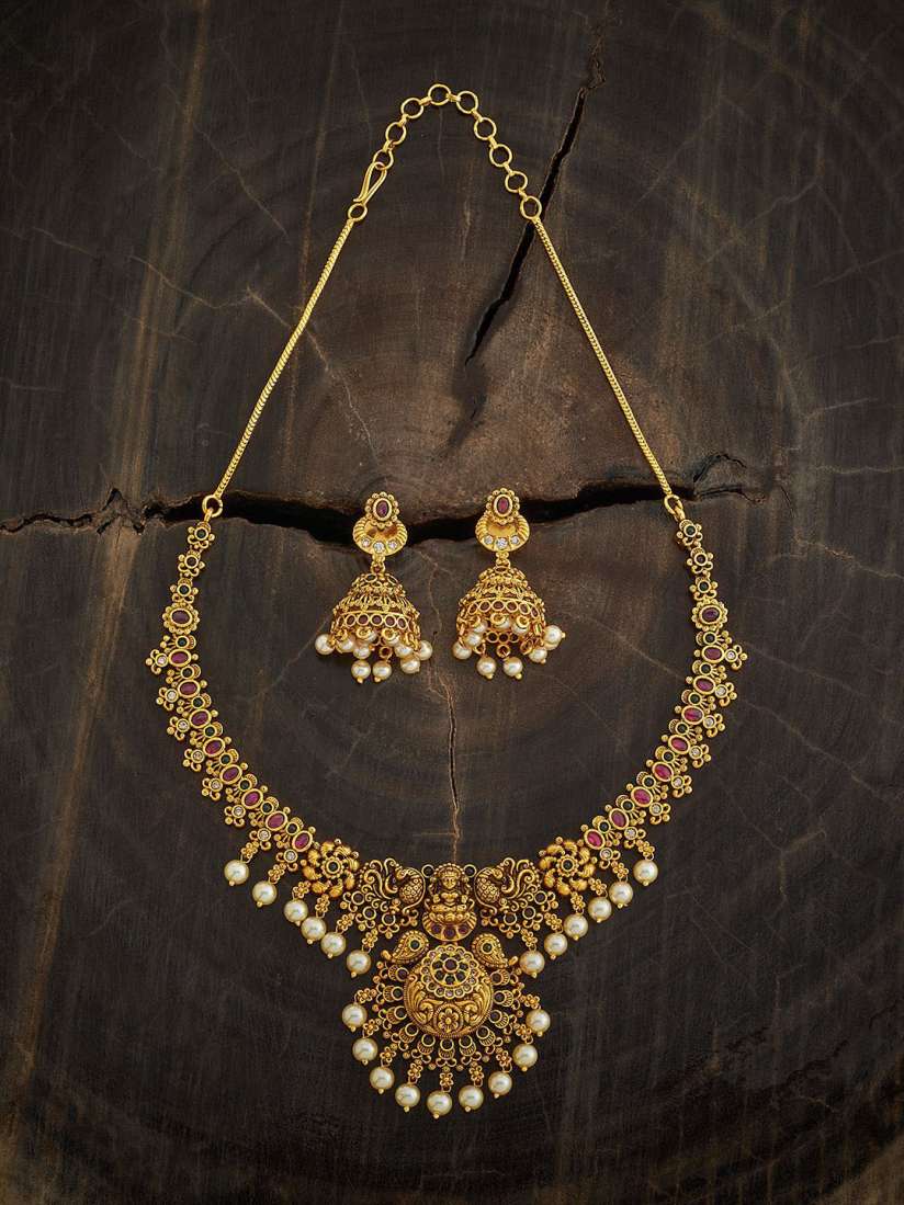 Buy Kushal s Fashion Jewellery Gold Plated Stone Studded Antique Jewellery Set Jewellery Set for Women 29989236 Myntra