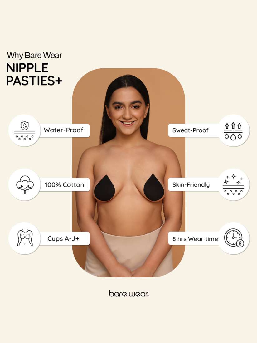 Buy Bare Wear Nipple Pasties Plus Sweatproof Waterproof 5 Pairs Nipple Covers Lingerie accessories for Women 30258655 Myntra