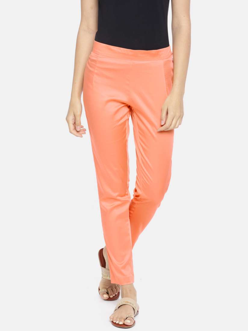 Peach cigarette trousers store