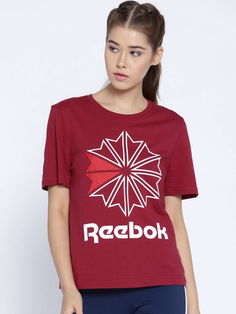 Reebok classic t shirts womens red store