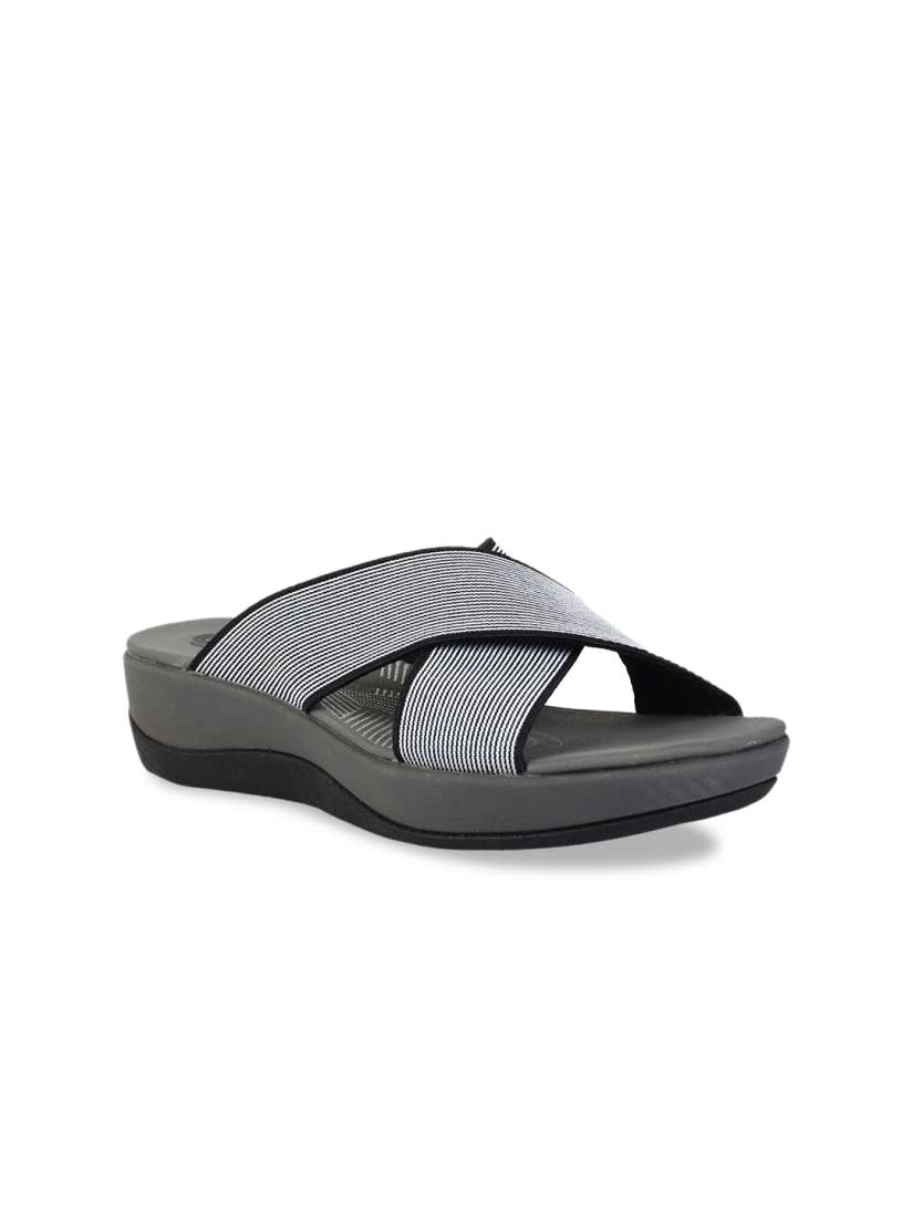 Buy Clarks Women Black Textured Open Toe Flats Flats for Women 9863437 Myntra