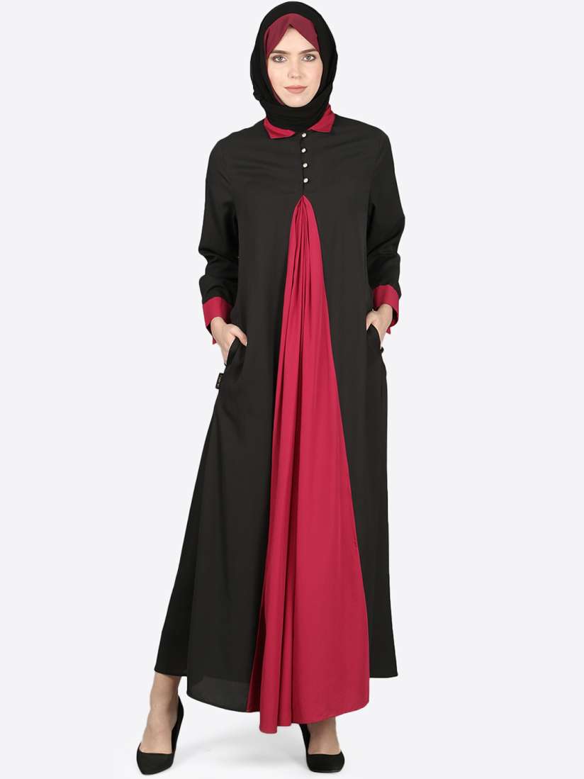 Buy NAZNEEN Women Black Pink Colourblocked Abaya With Hijab Burqas for Women 10352715 Myntra